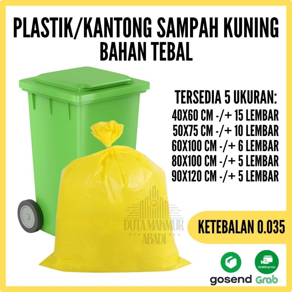 Jual Plastik Sampah KUNING / Kantong Plastik Sampah Limbah Infeksius ...