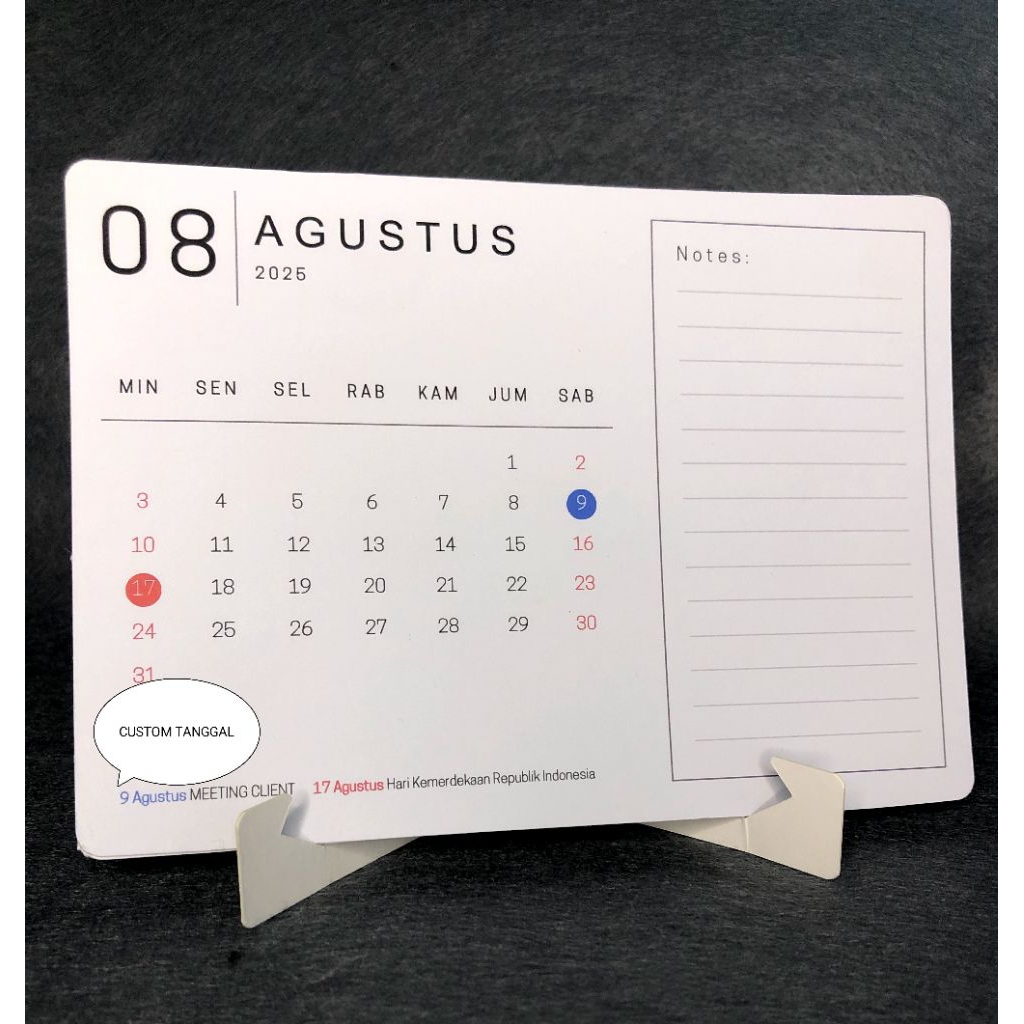 Jual Kalender planner lengkap dengan hari cuti nasional custom tanggal ...