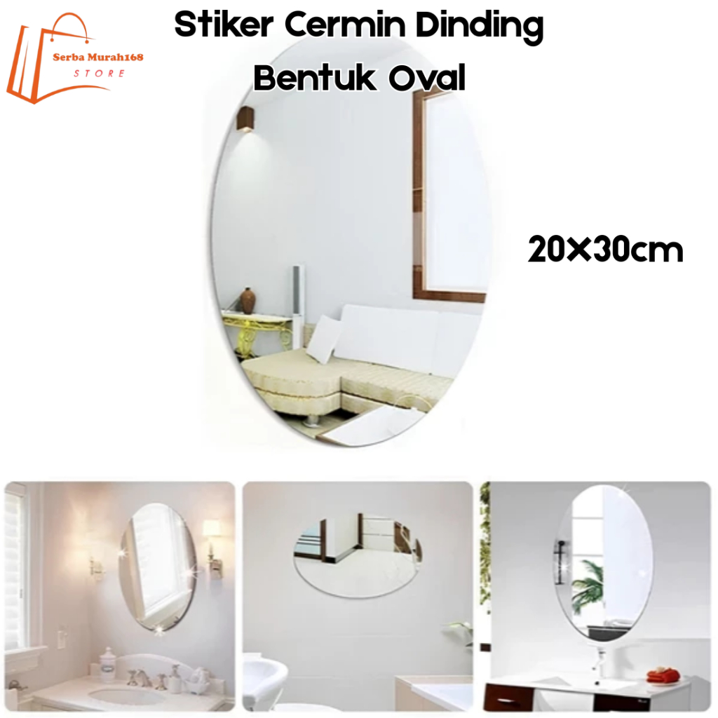 Jual SB168 Stiker Cermin Dinding Bentuk Oval Anti Pecah /Sticker Mirror ...