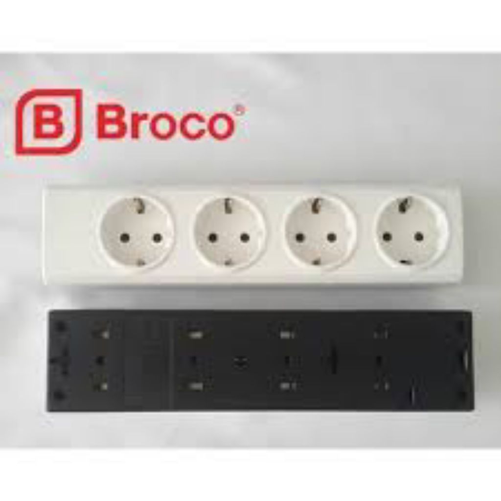 Jual BROCO Stop Kontak 4 Lubang Tanpa Kabel 16A / 250V | Shopee Indonesia