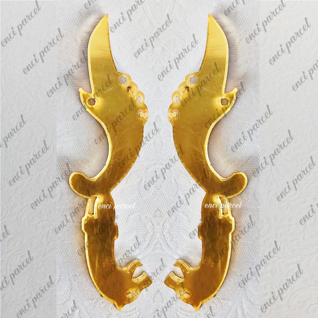 Jual replika kujang kembar Model B miniatur senjata tradisional sunda ...