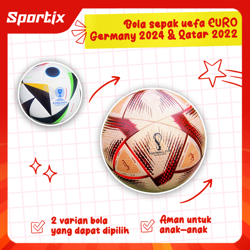 Jual Sportix - Bola Sepak kaki size 5 Word CUP Qatar Bola Kaki anak dan ...