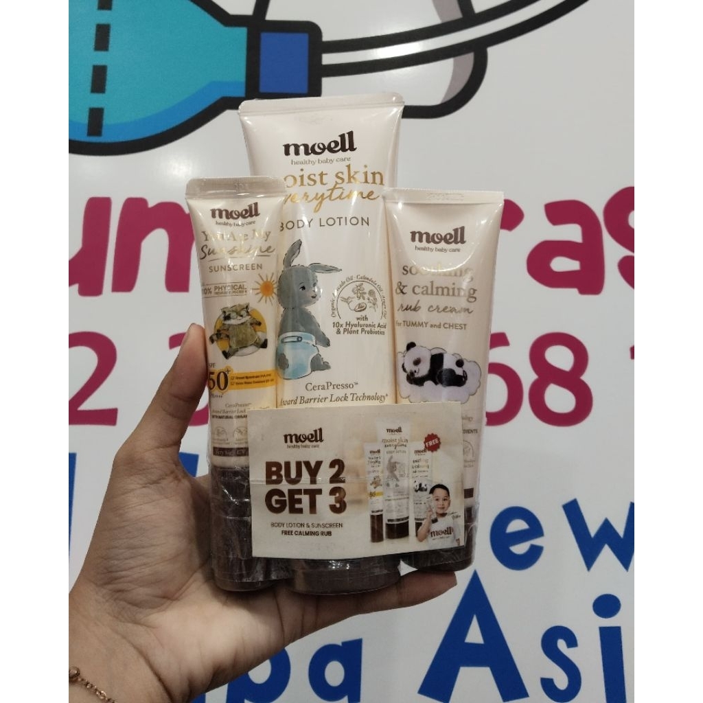 Jual FREE CALMING RUB Moell Protection Combo – Sunscreen 30gr & Body ...