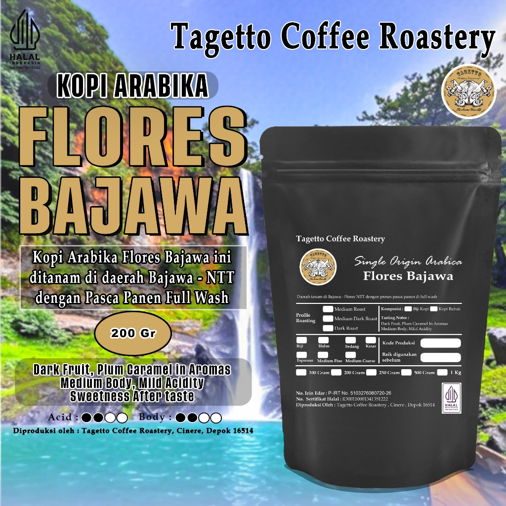 Jual BIJI KOPI ARABIKA FLORES BAJAWA 200GR | ARABICA BEAN GROUND BUBUK ...