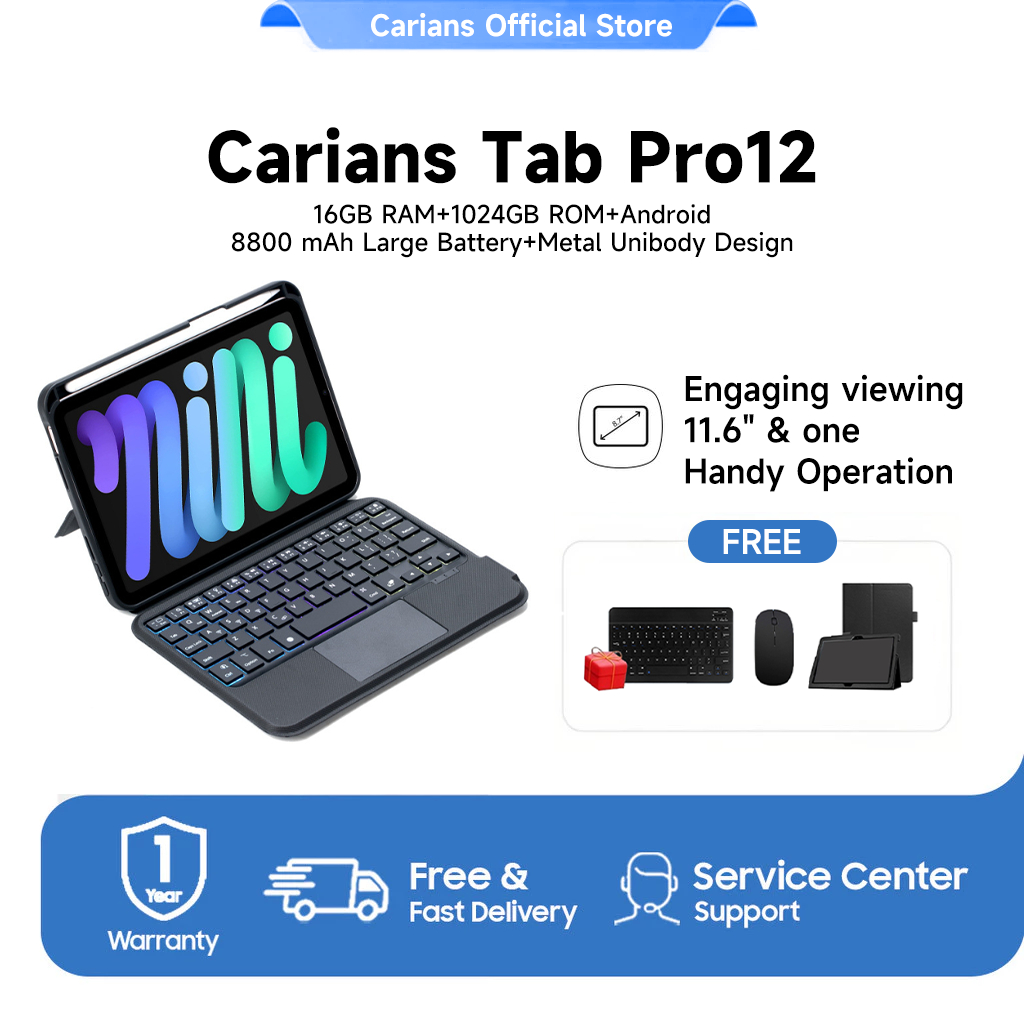 Jual Carians Tab Pro12 (16GB+1024GB)11.6inch"lPS Screen+S11D 10.1inch ...