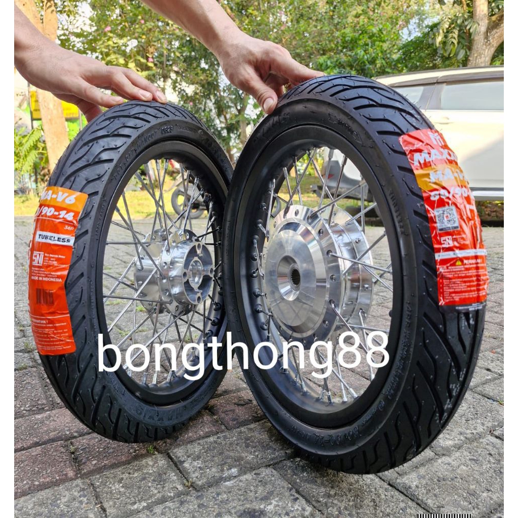 Jual Sepaket velg rossi ring 14 140 160 Ban Maxxis 60-80+60-80 Beat fi ...