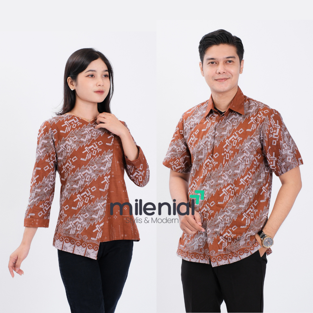 Jual Milenial Batik Couple Atasan Batik Wanita Batik Pria Kemeja Blouse ...
