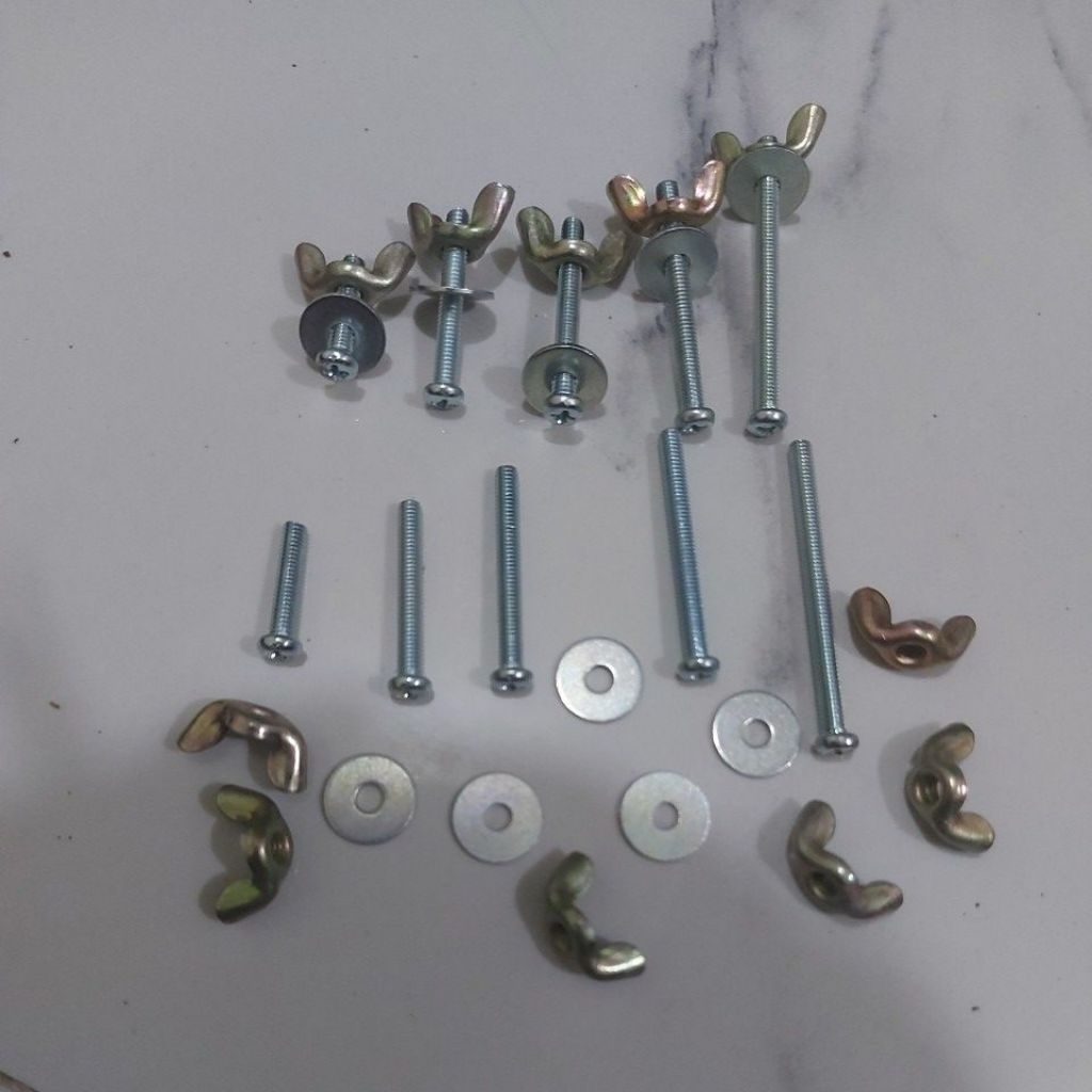 Jual Pan Heads Bolt Set Wing Nut M4x35 | M4x20 | M4x40 | M4x50 Baut JP Obeng M4x35 Set Mur Kupu ...