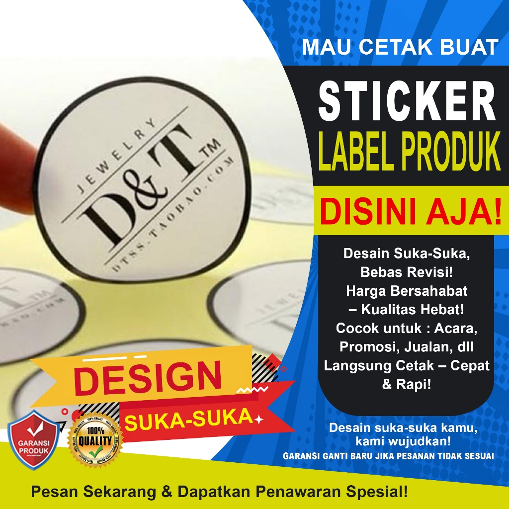 Jual Cetak Label Sticker Kemasan + cutting PROSES CEPAT | Shopee Indonesia