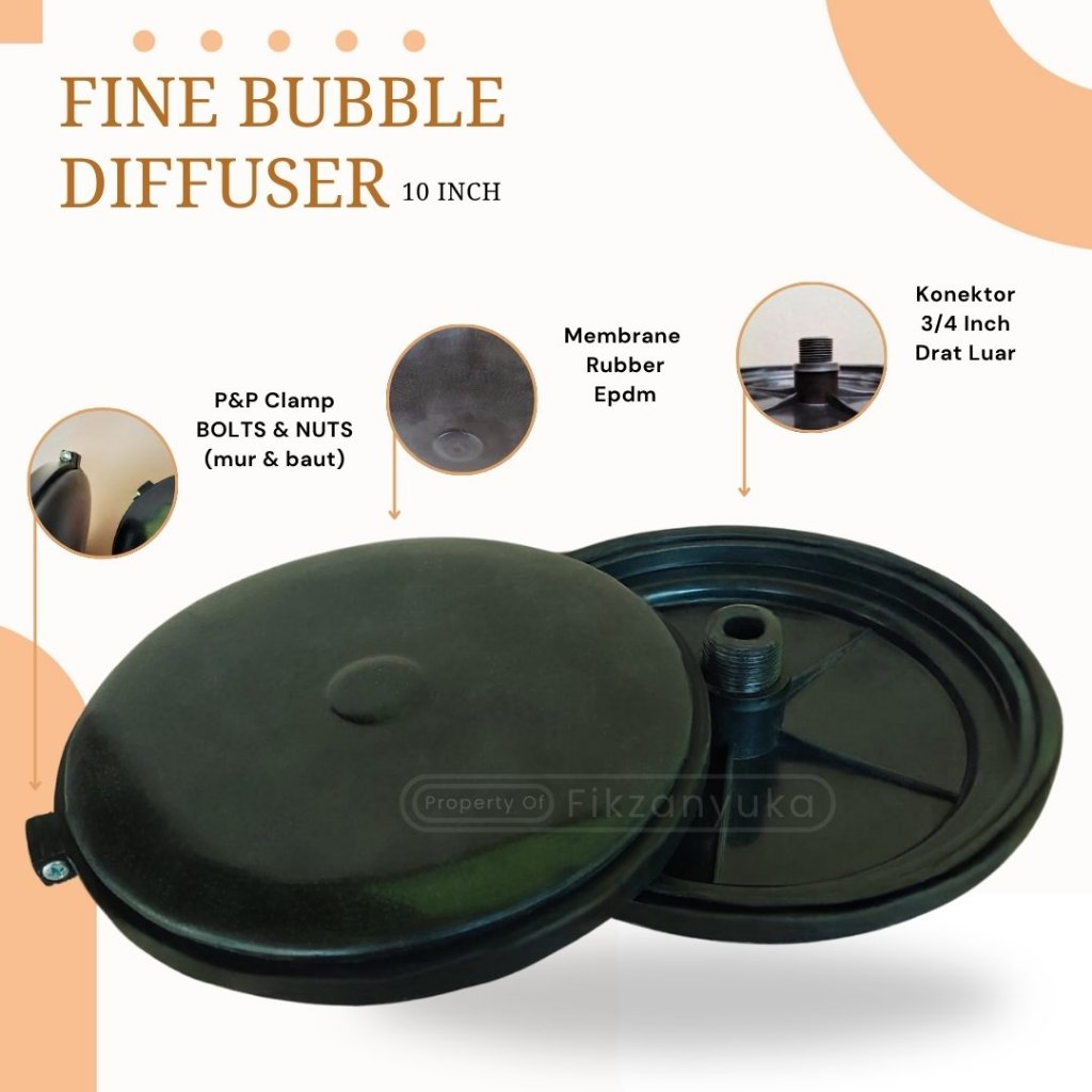 Jual fine bubble diffuser 10 inch aerasi kolam model clamp lepas pasang | Shopee Indonesia
