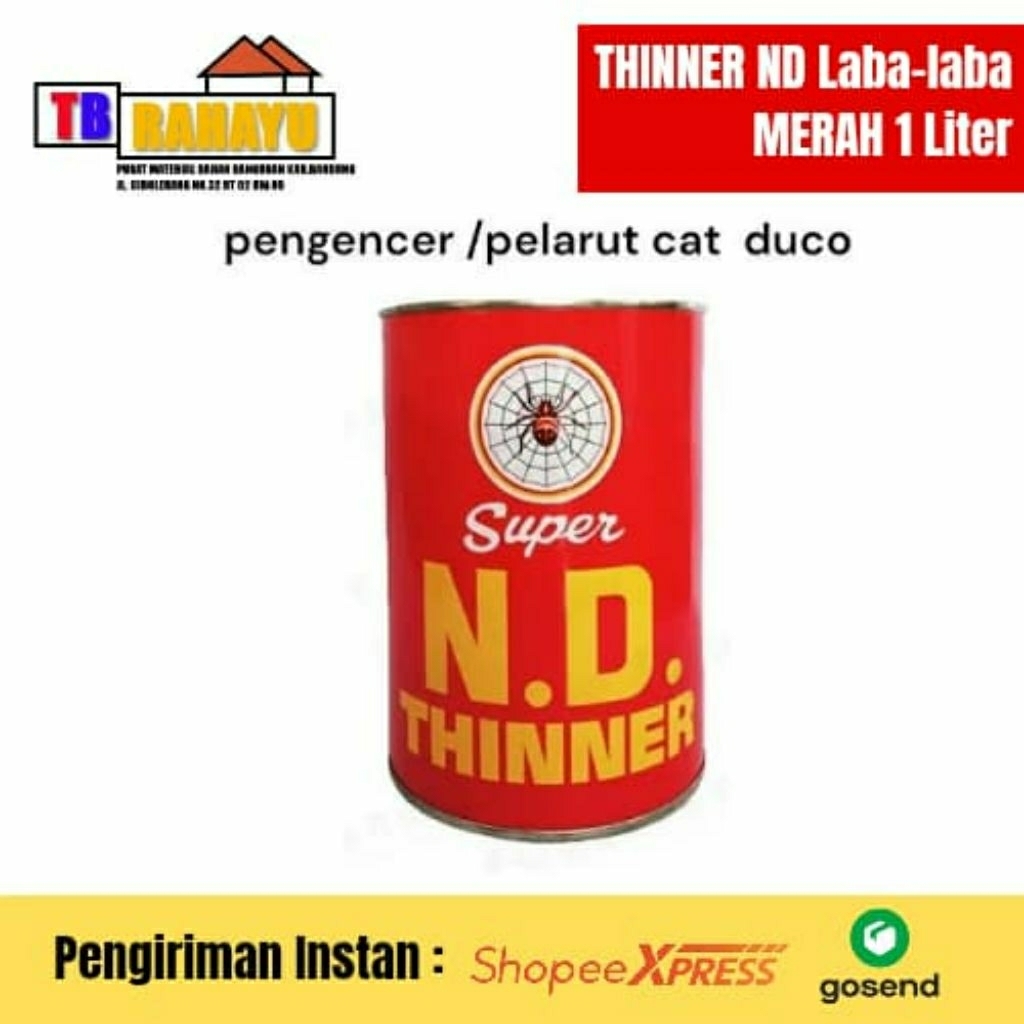 Jual Thinner ND laba-laba Merah - 1 Liter, Pengercer cat Thinner Laba ...