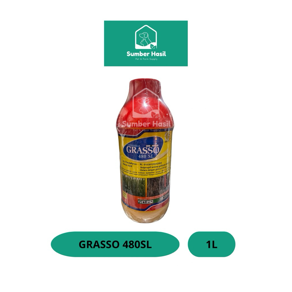 Jual GRASSO 1 LITER GLIFOSAT 480SL HERBISIDA OBAT RUMPUT LIAR GRASSO ...