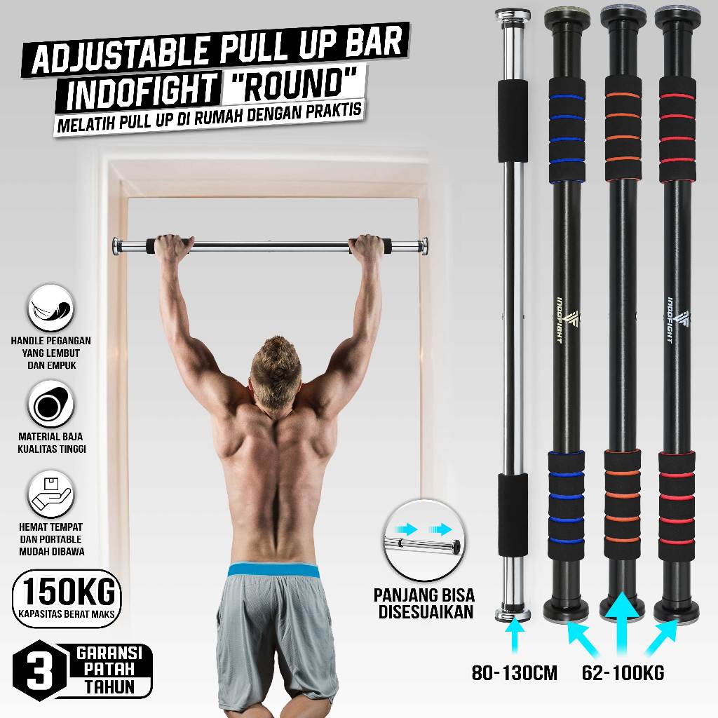 Jual Adjustable Pull Up Bar Indofight 62-100cm Pull up Bar Pintu Alat ...