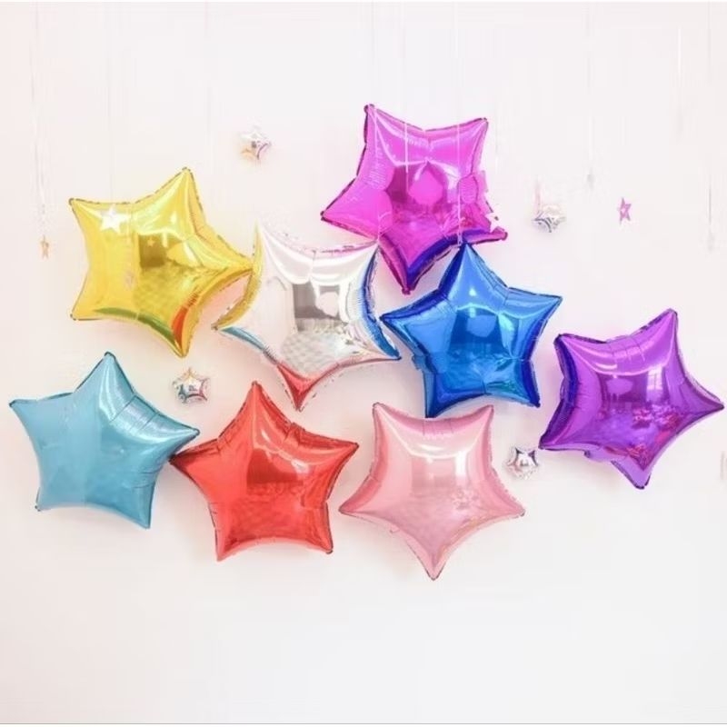 Jual BALON FOIL BINTANG SILVER/COKLAT/CREAM/GOLD/MERAH DLL UKURAN 45 CM ...
