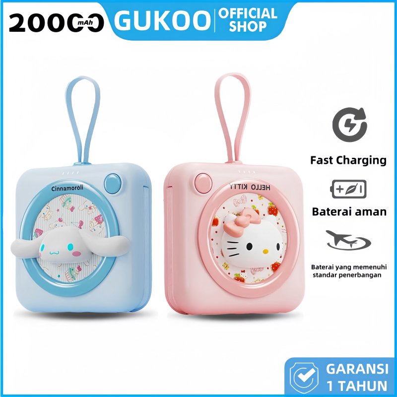 Jual GUKOO PowerBank 20000mAh Hello Kitty & Kuromi - Fast Charging, Kabel Type-C + Apple Built ...