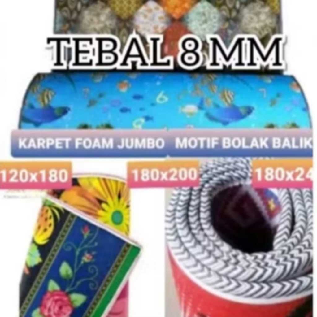 Jual KARPET Foam Pe Motif Bolak Balik Jumbo 200X180 | Matras | Tikar ...