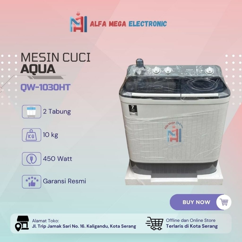 Jual Mesin Cuci Aqua 2Tabung 1030HT 10kg | Shopee Indonesia