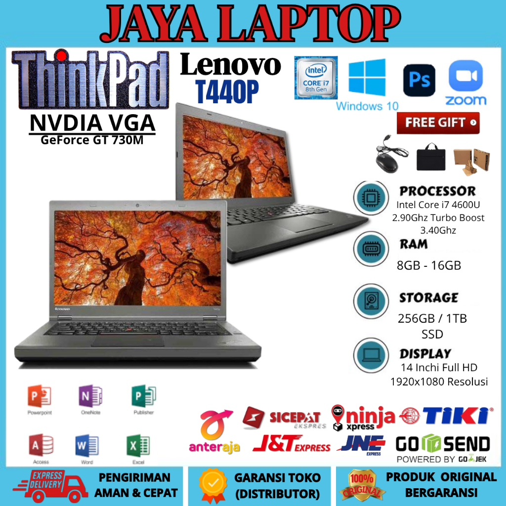 Jual LENOVO THINKPAD T440P CORE I7 4TH NVDIA VGA !! RAM 16GB/512 SSD ...