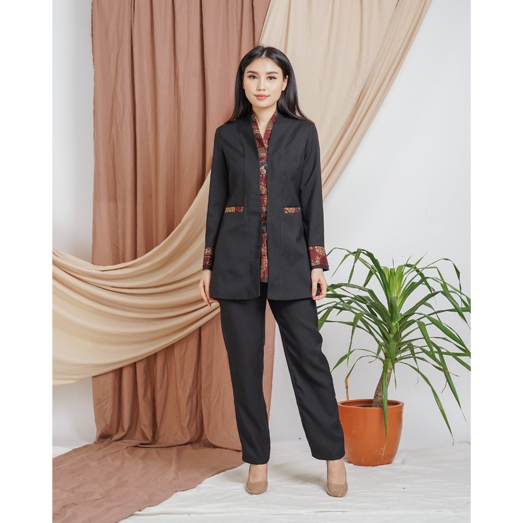 Jual Setelan Blazer PNS ASN Seragam PNS Pemda Baju Dinas Setelan Jas PDH Wanita - 5001 Hitam ...