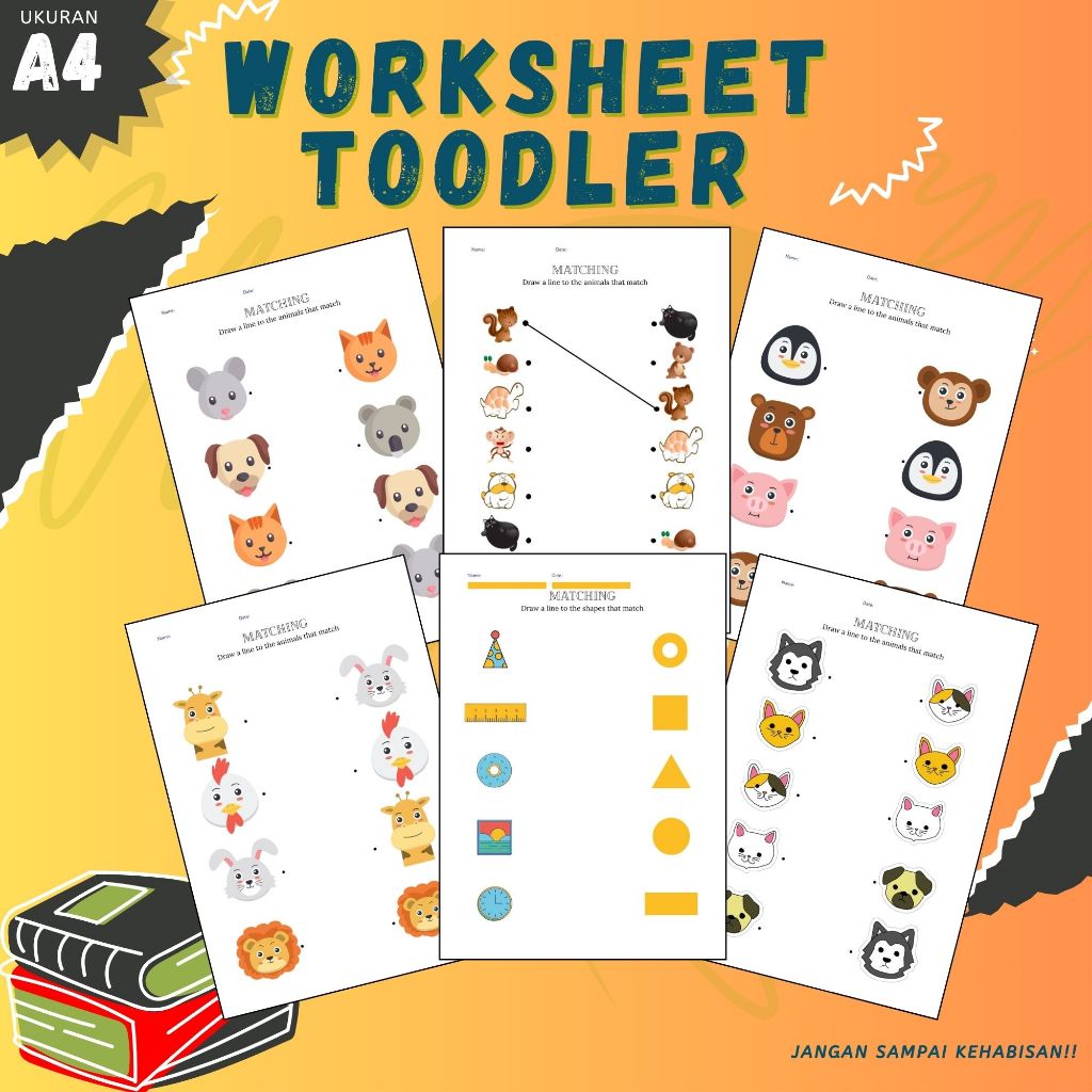 Jual Worksheet preschool Mencocokkan gambar | Shopee Indonesia