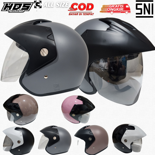Jual Helm Bogo Retro HDS Helmet SNI Batman Half Face Dewasa Pria Wanita ...