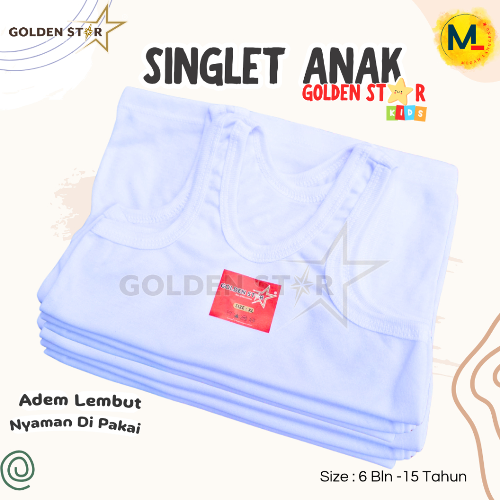 Jual 12 & 6 Pcs Singlet Anak Warna Putih Laki laki dan perempuan - Kaos ...