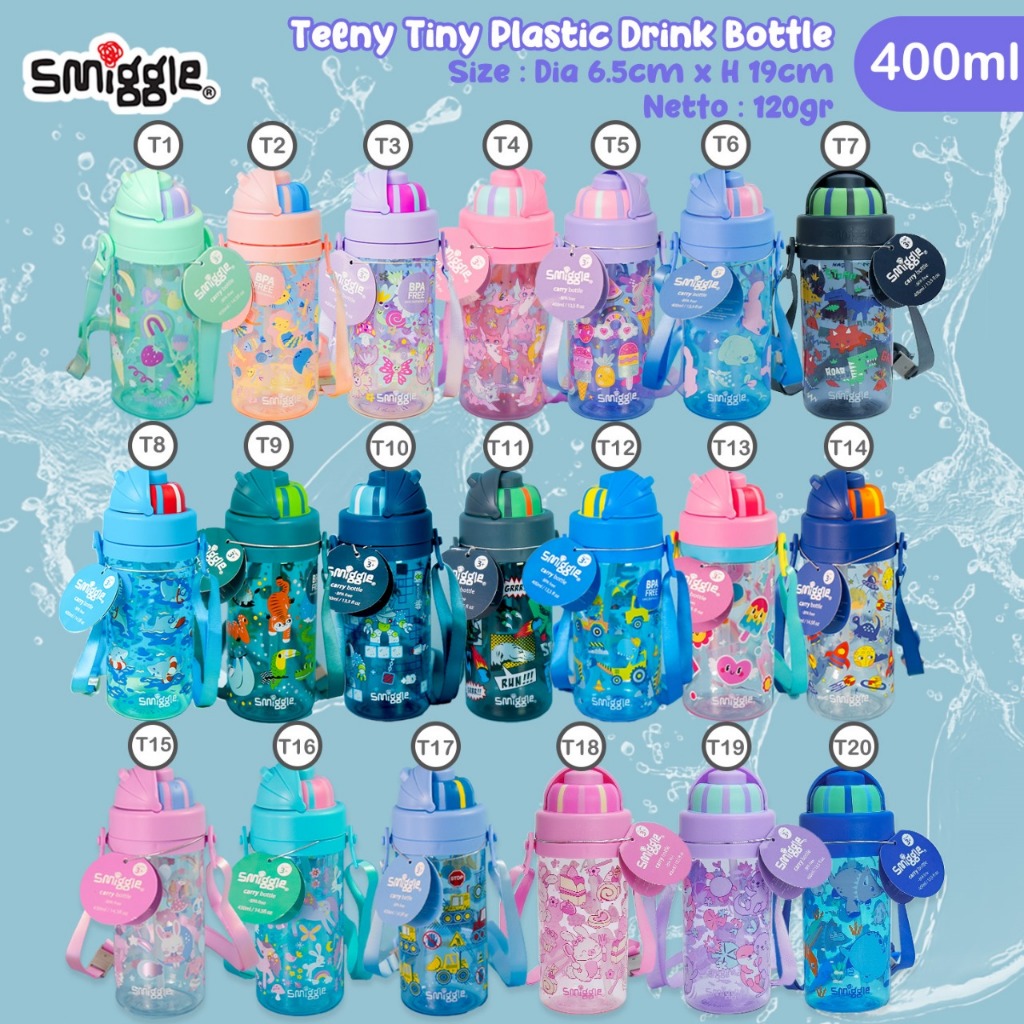 Jual Smiggle Botol Minum sedotan Anak teeny waterbottle 400ml BPA FREE V2023 | Shopee Indonesia