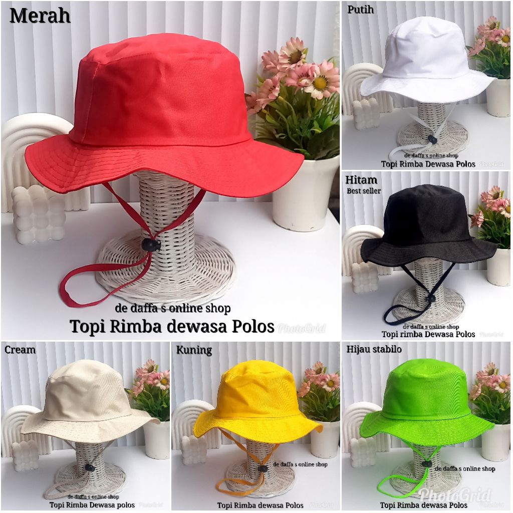 Jual TOPI RIMBA DEWASA POLOS | BUCKET HAT | TOPI HIKING | TOPI GUNUNG ...