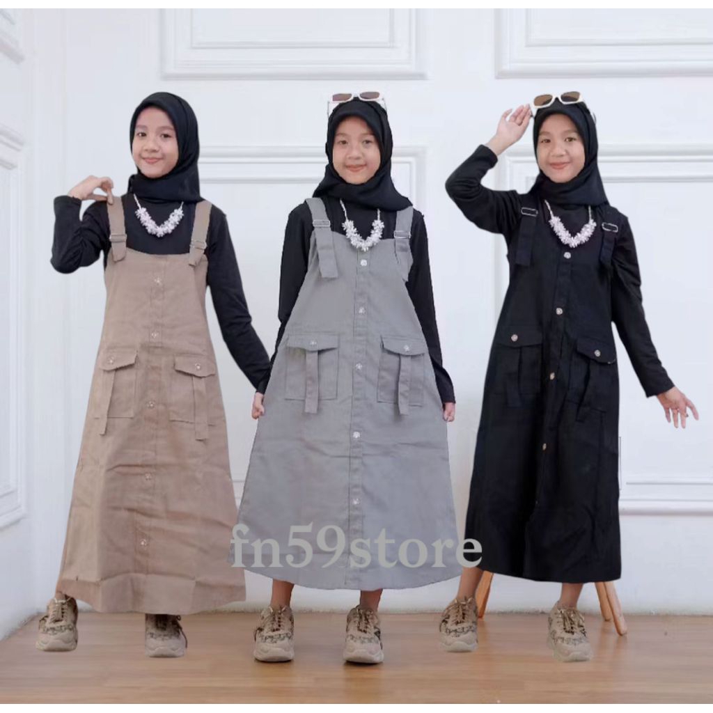 Jual OVERALL DRESS WANITA Jumpsuit Cargo Inara Anak Perempuan Tanggung ...