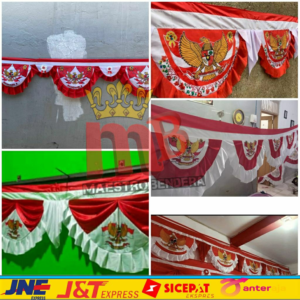 Jual Bendera background Sablon Garuda 8 meter 10 gelombang | Shopee ...