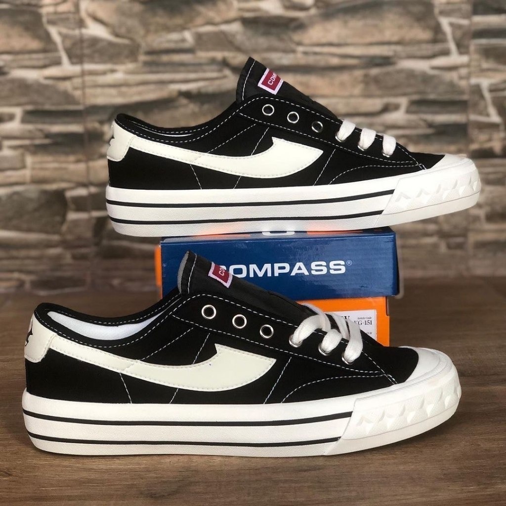 Jual Sepatu Compass Retrograde Low Black White Retrogade Compass Shoes ...