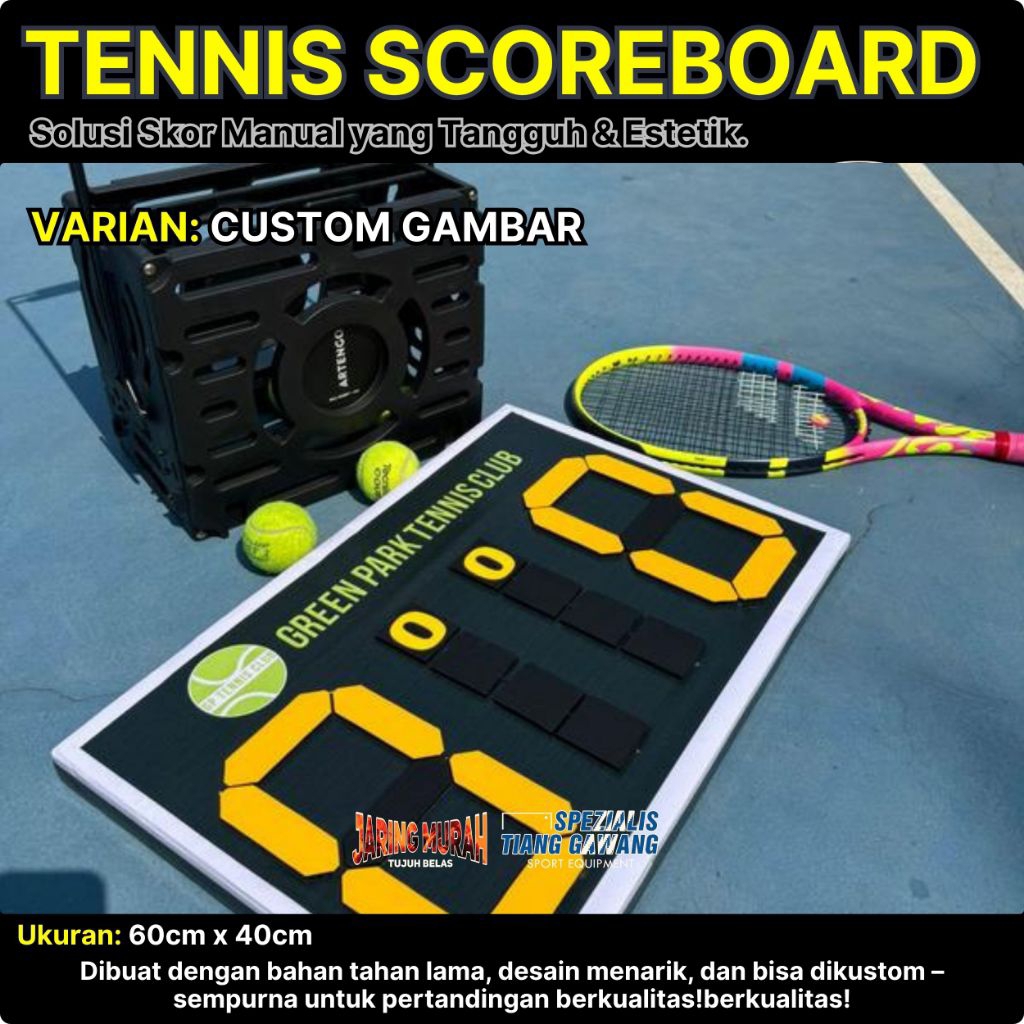 Jual Papan Skor Tennis Manual 60x40 cm | Scoreboard Lapangan Tennis ...