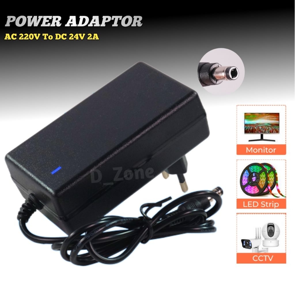 Jual Adaptor 24V 2A Universal EU Plug Power Supply AC 220V To DC 24V 2A | Shopee Indonesia