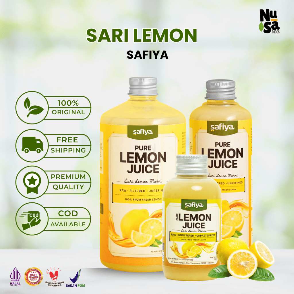 Jual Sari Lemon Safiya 500 ML Juice Pure Lemon 100% Fresh Detox Sehat ...
