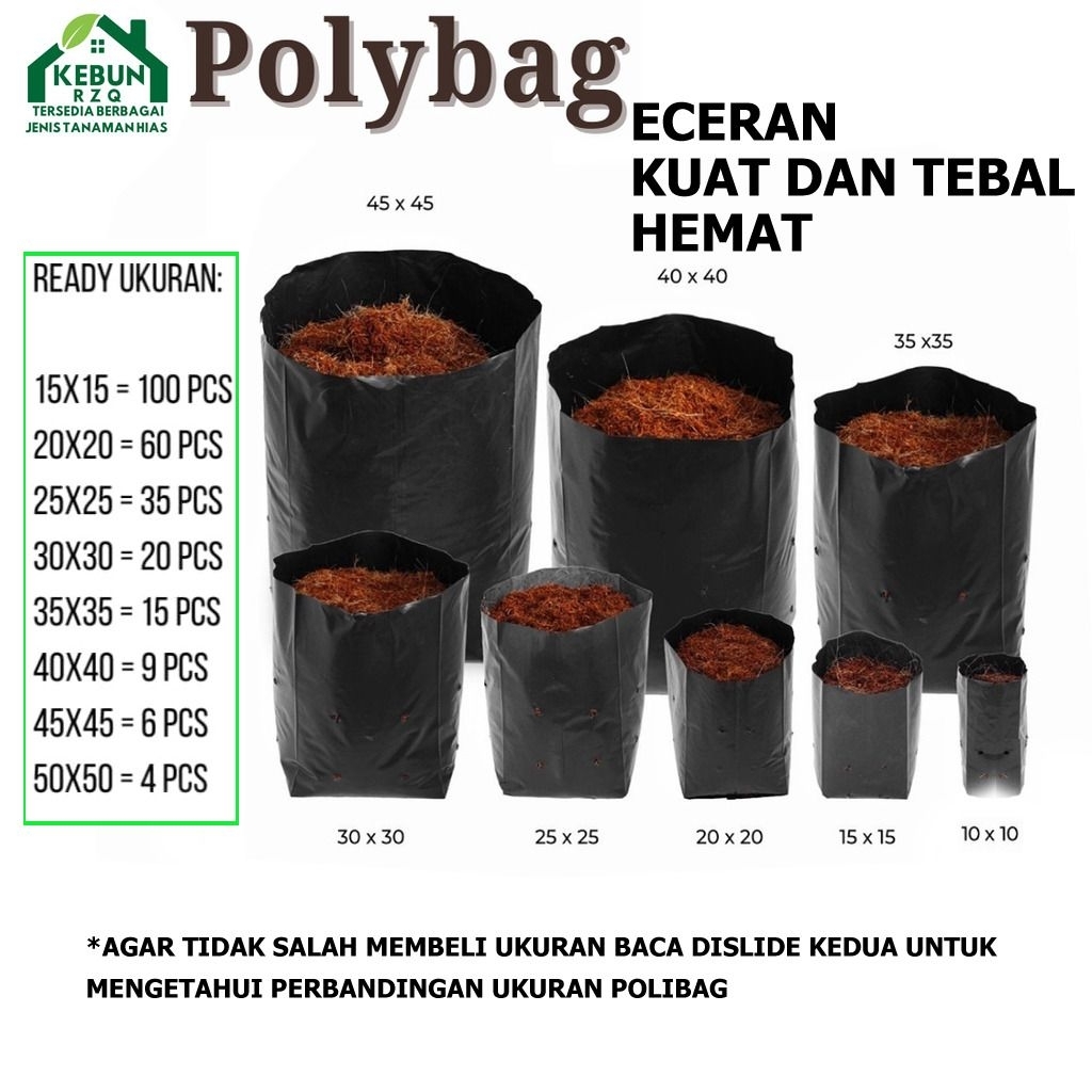 Jual Paket Polybag All Varian Ukuran Kecil dan Besar untuk Tanaman ...