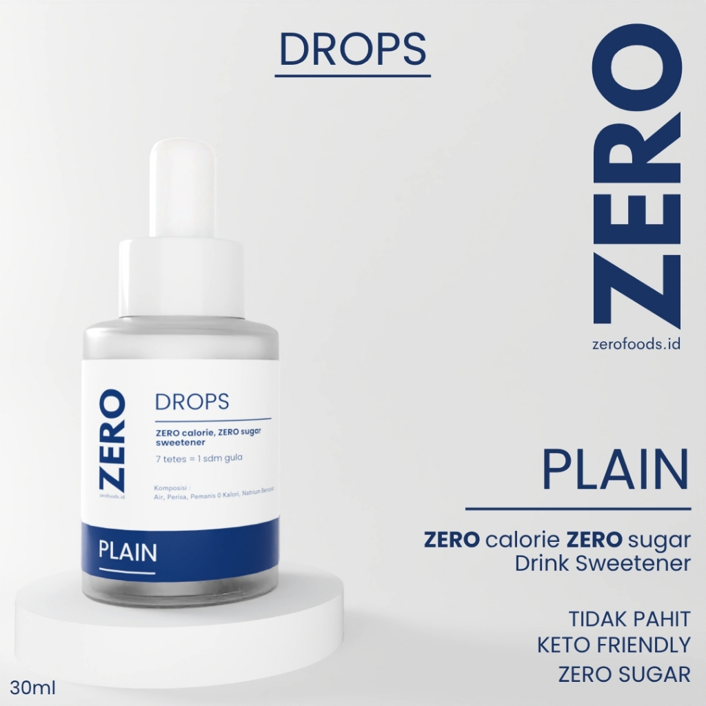 Jual Zero Drops Plain - Pemanis Tanpa Gula, Zero Kalori, Rasa Lebih ...