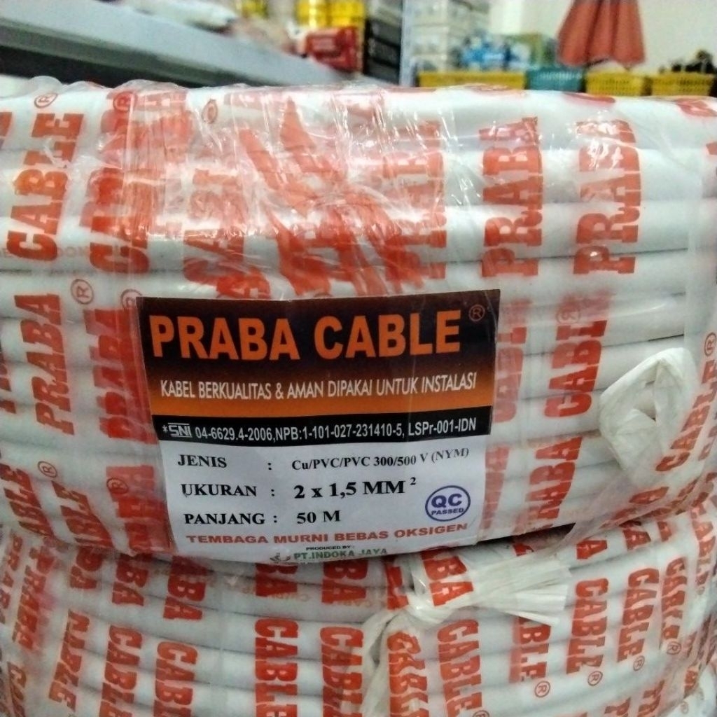 Jual PRABA KABEL NYM 2 X 1,5 @ 50M, KABEL NYM 2X1,5 50 METER PRABA ...