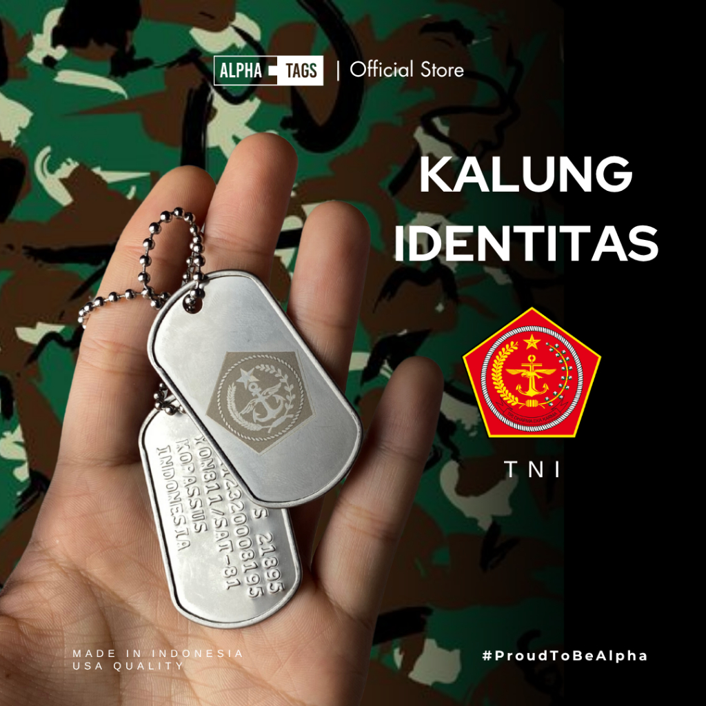 Jual Kalung Identitas Tentara TNI | Gambar Logo Nama Custom | Dog Tag ...