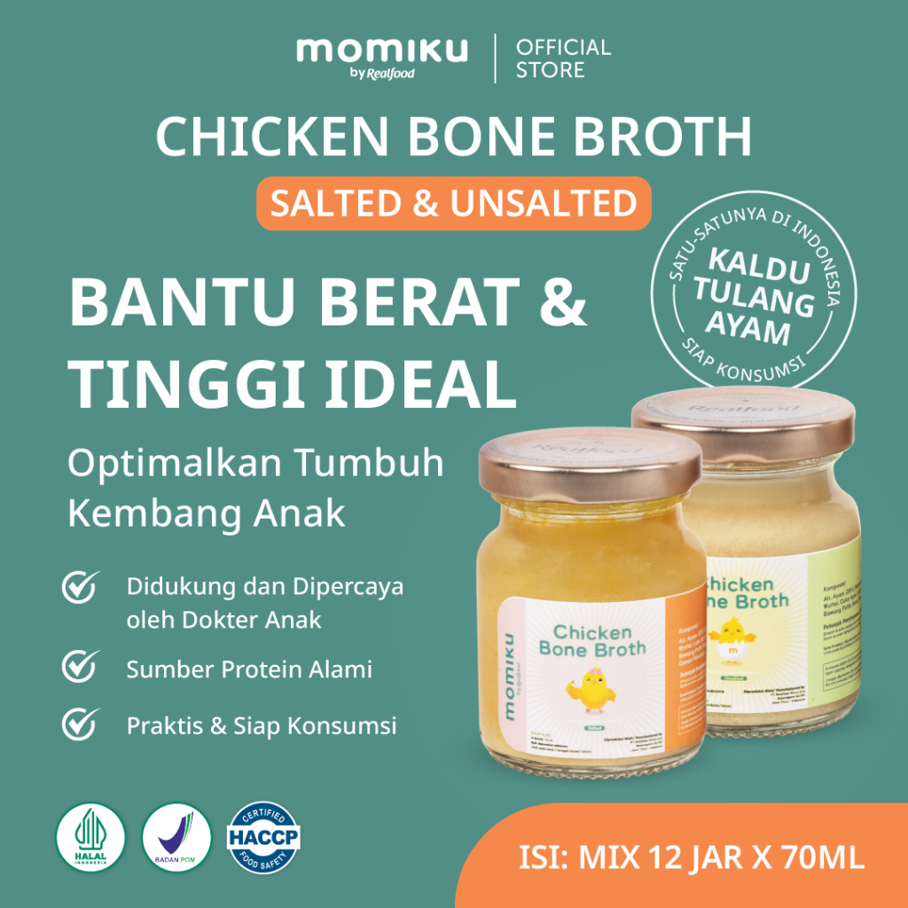 Jual Realfood Momiku Chicken Bone Broth Mix Salted & Unsalted | Shopee ...