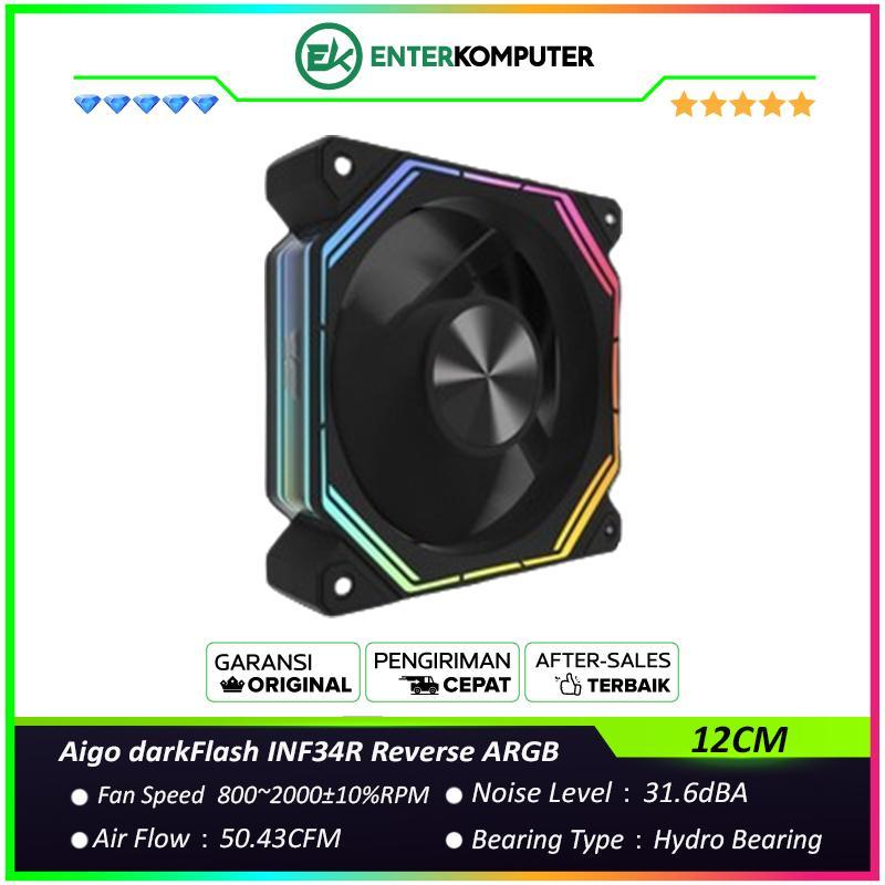 Jual Aigo darkFlash INF34R Reverse ARGB Black 12CM PWM Fan | Shopee Indonesia