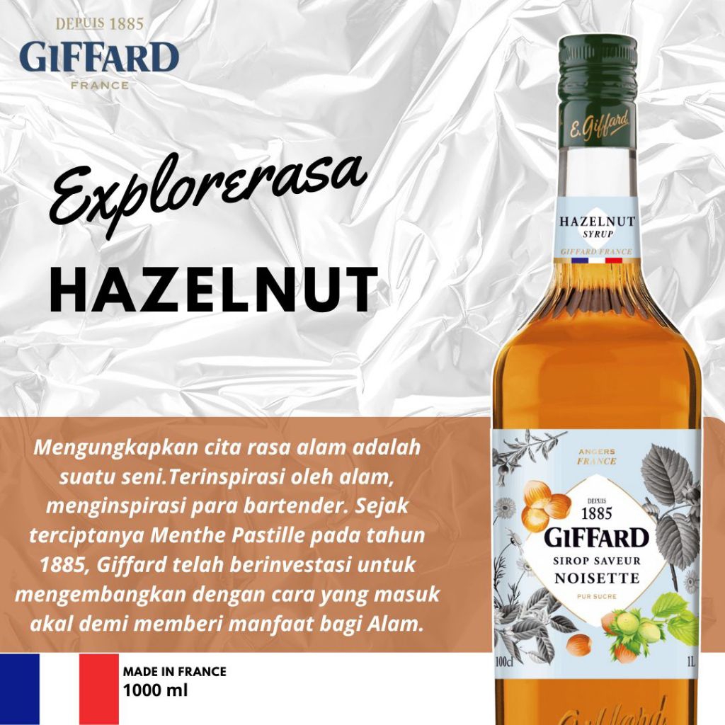 Jual Giffard syrup rasa Hazelnut 1 liter | Shopee Indonesia