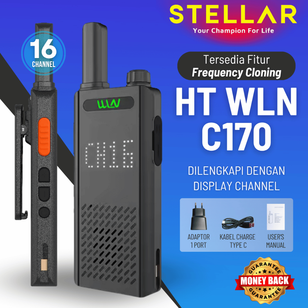 Jual WLN Slim Walkie Talkie UHF KD C170 7 Hari Garansi | Two Way Radio ...