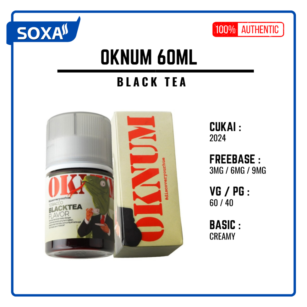 Jual LIQUID OKNUM 60ML FREEBASE - BLACK TEA | Shopee Indonesia