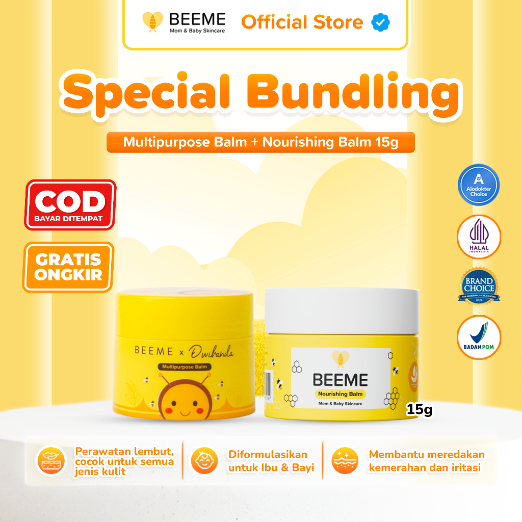 Jual Paket Beeme Multipurpose Balm 15g + Beeme Nourishing Balm 15g ...