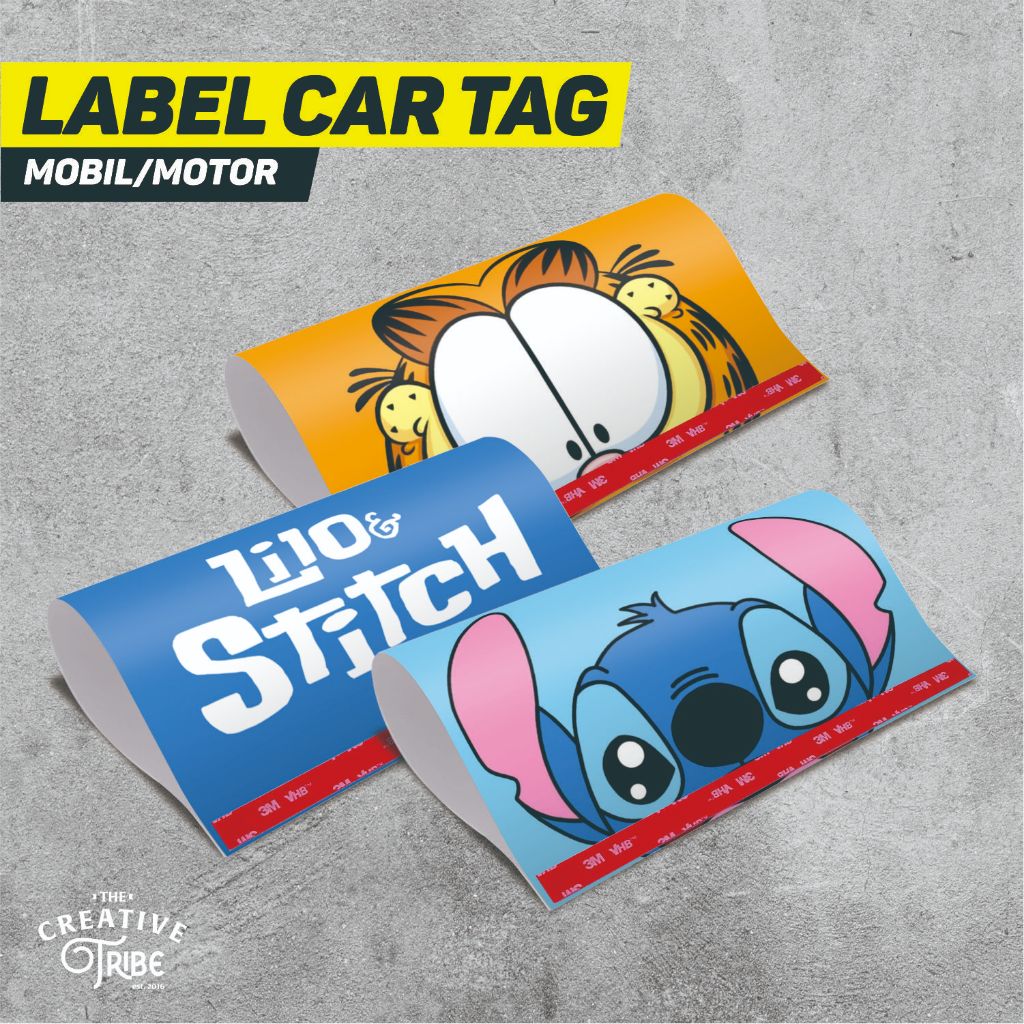 Jual Label Car Tag Cartoon - Stitch Garfield Variasi Penutup Pintu ...