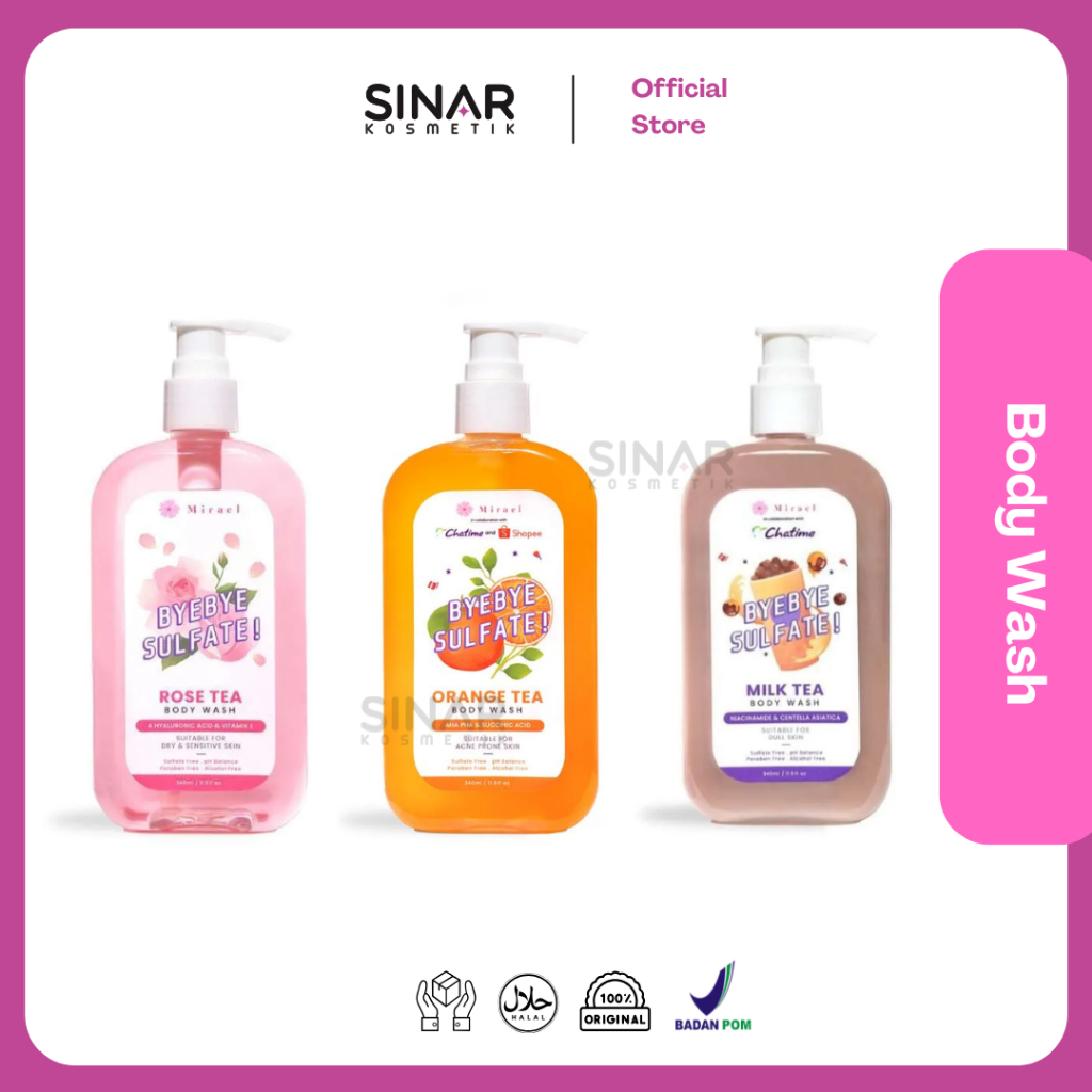 Jual Mirael Bye Bye Sulfate Body Wash 340ml | Sugar Scrub 250ml ...