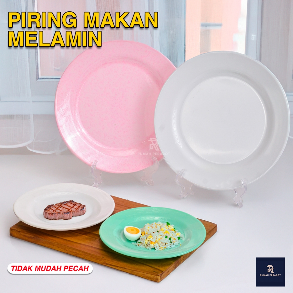 Jual Piring Melamin Dangkal 7/8 inch Piring Saji Cantik Tebal Mewah ...