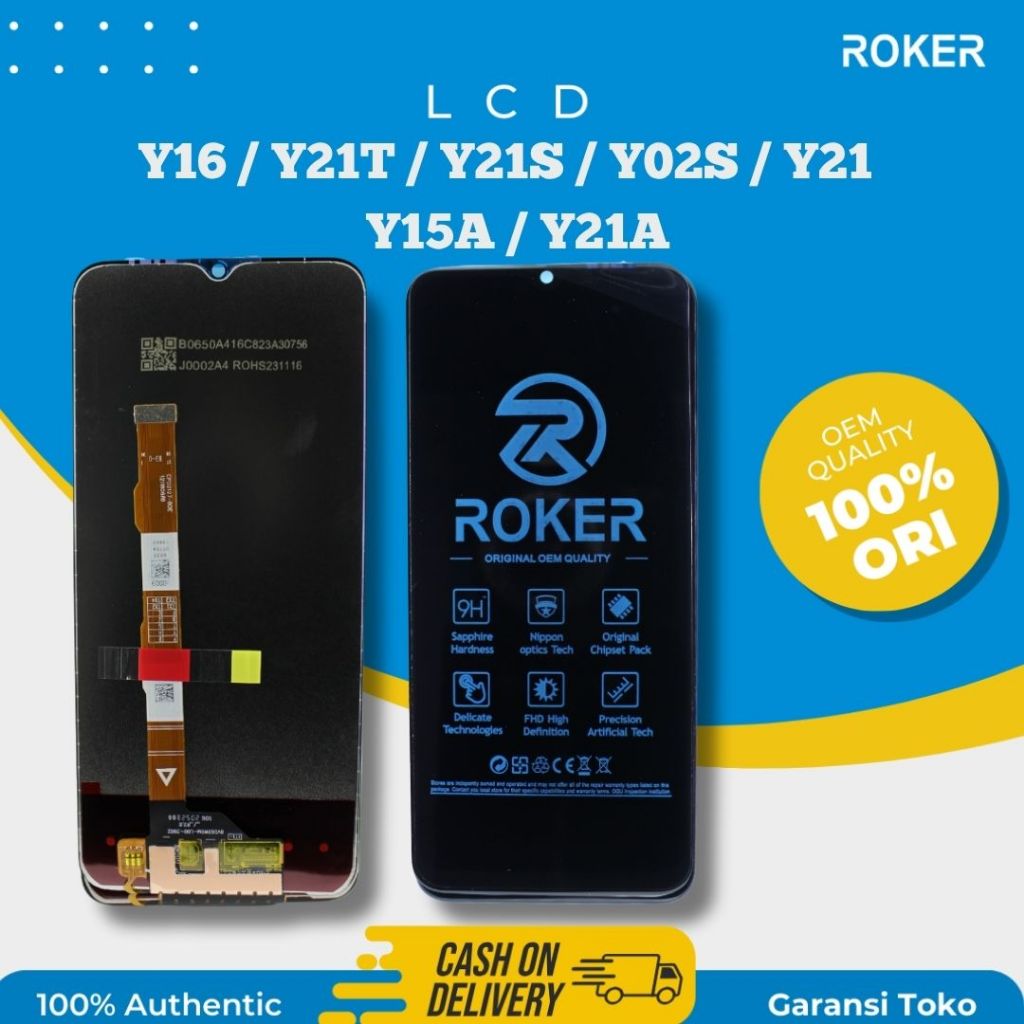 Jual ROKER LCD VIVO Y16 - Y21T (V2131/V2135) -Y02S - Y15A - Y21S - Y21A ...