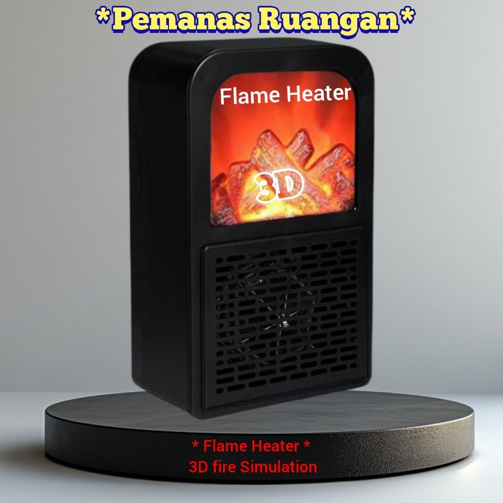 Jual Alat Pemanas Ruangan Plug in Dekstop Remote dan Flame heater 3D ...