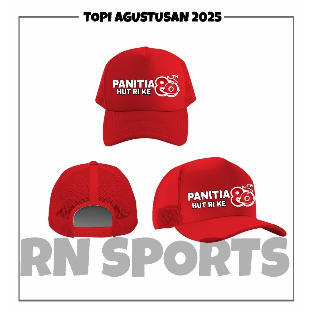 Jual TOPI TRUCKER JARING PANITIA HUT RI KE 80 TAHUN // TOPI PANITIA ...